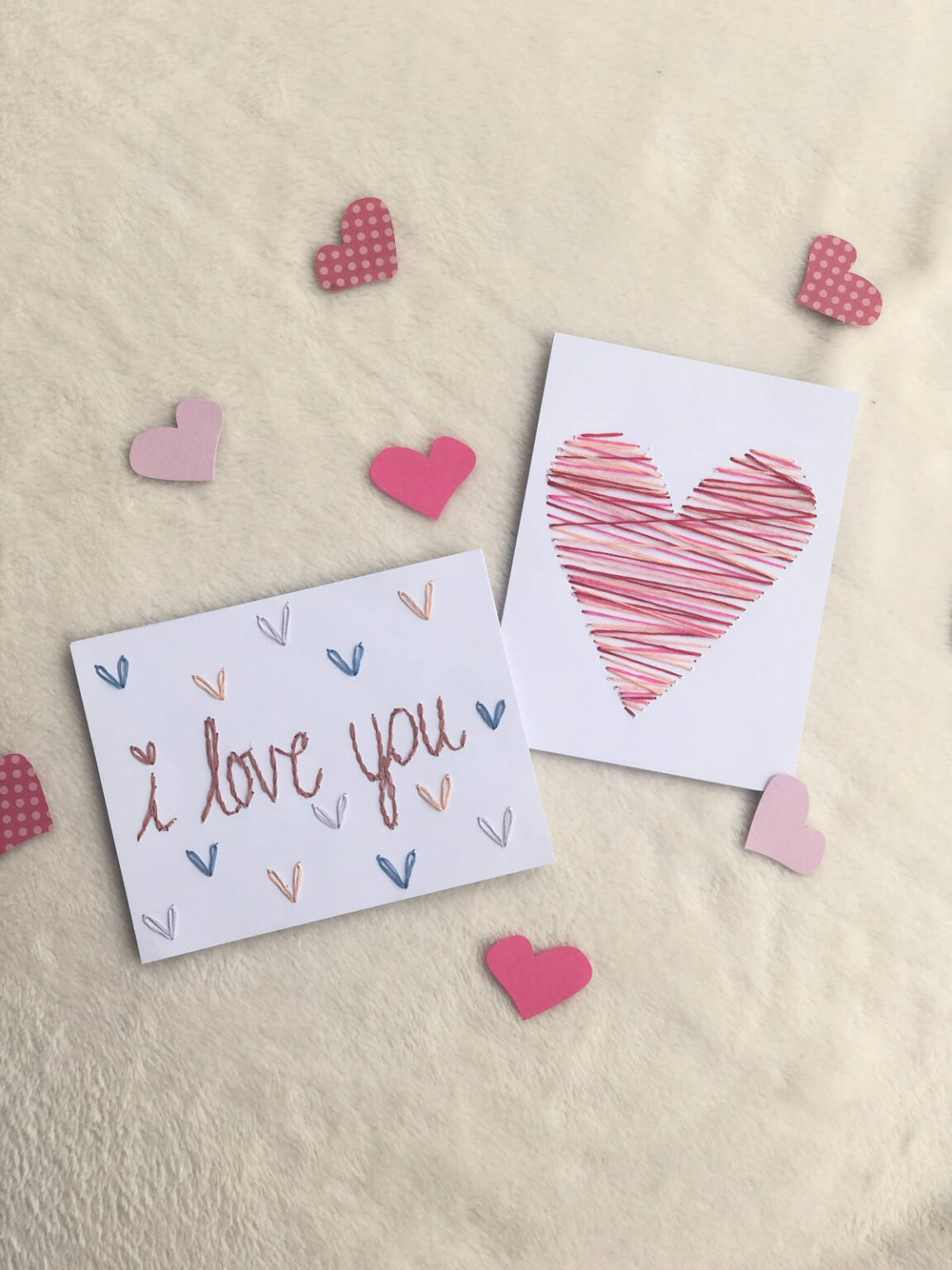 Embroidered Paper Cards - Valentine's Day Printable - Home Sweet Harps