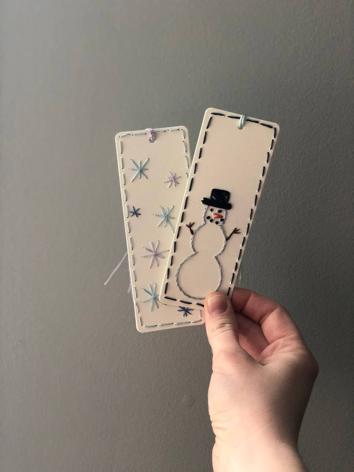 Winter Embroidered Paper Bookmarks Patterns - Home Sweet Harps